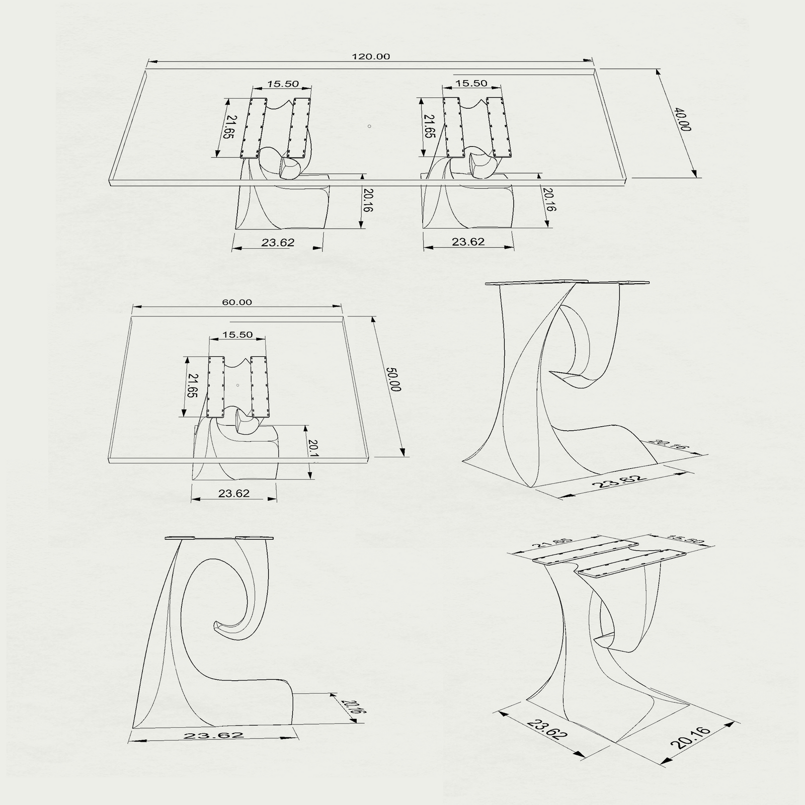 Table Base 326 Crest 28H Modern Metal Dining Furniture - Flowyline