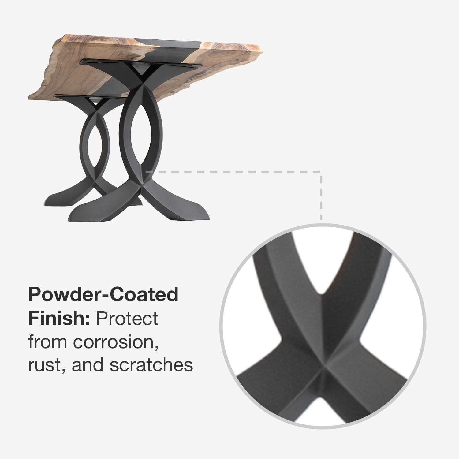 418 Curva 28 Inch Dining Table Curved Legs | Flowyline Design