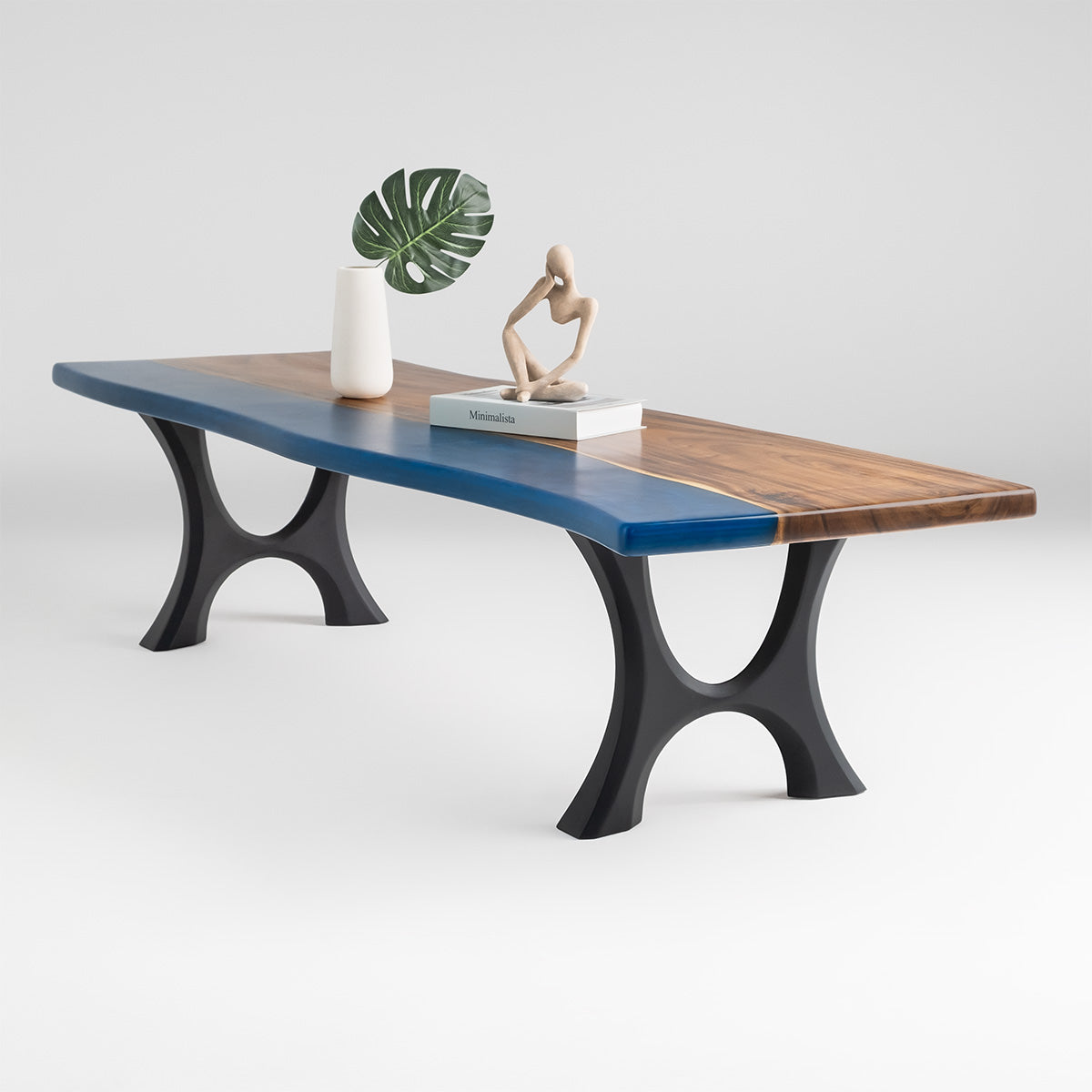 Bench Legs 103B Haru 16H for Dining Live Edge Tabletop | Flowyline Design