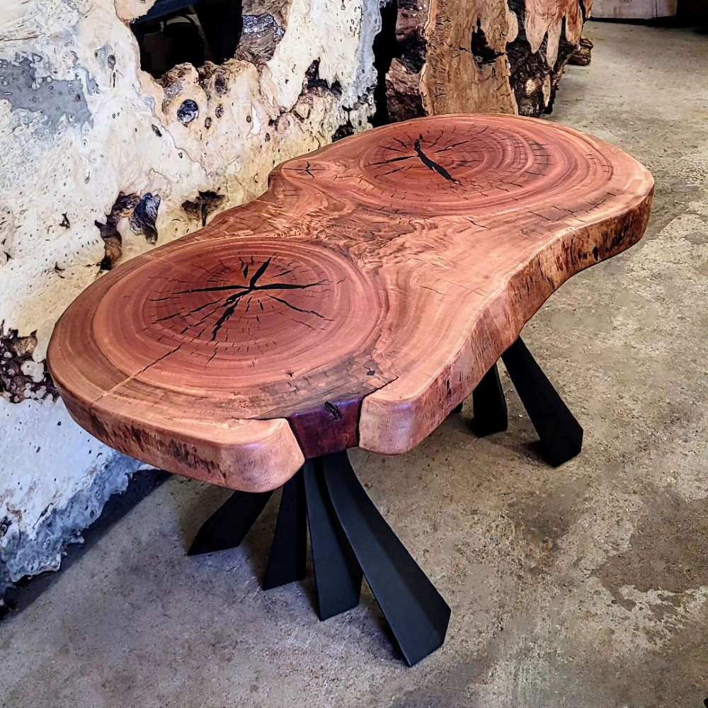 Bench Legs 126 Akro 16H for Modern Live Edge Table Top - Flowyline