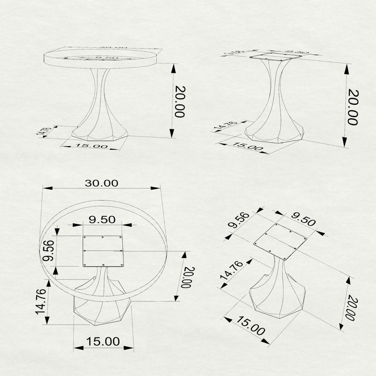 Tulip Table Bases | Tulip Table Base Only | Flowyline Design