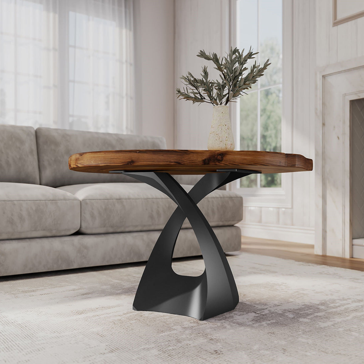 End Table Base 220 Tulipe 20H for Modern Round Tabletop | Flowyline Design