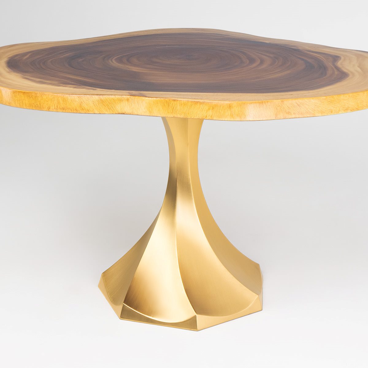 Table Base 311 Lithe 28H Handmade Gold Brass Metal - Flowyline