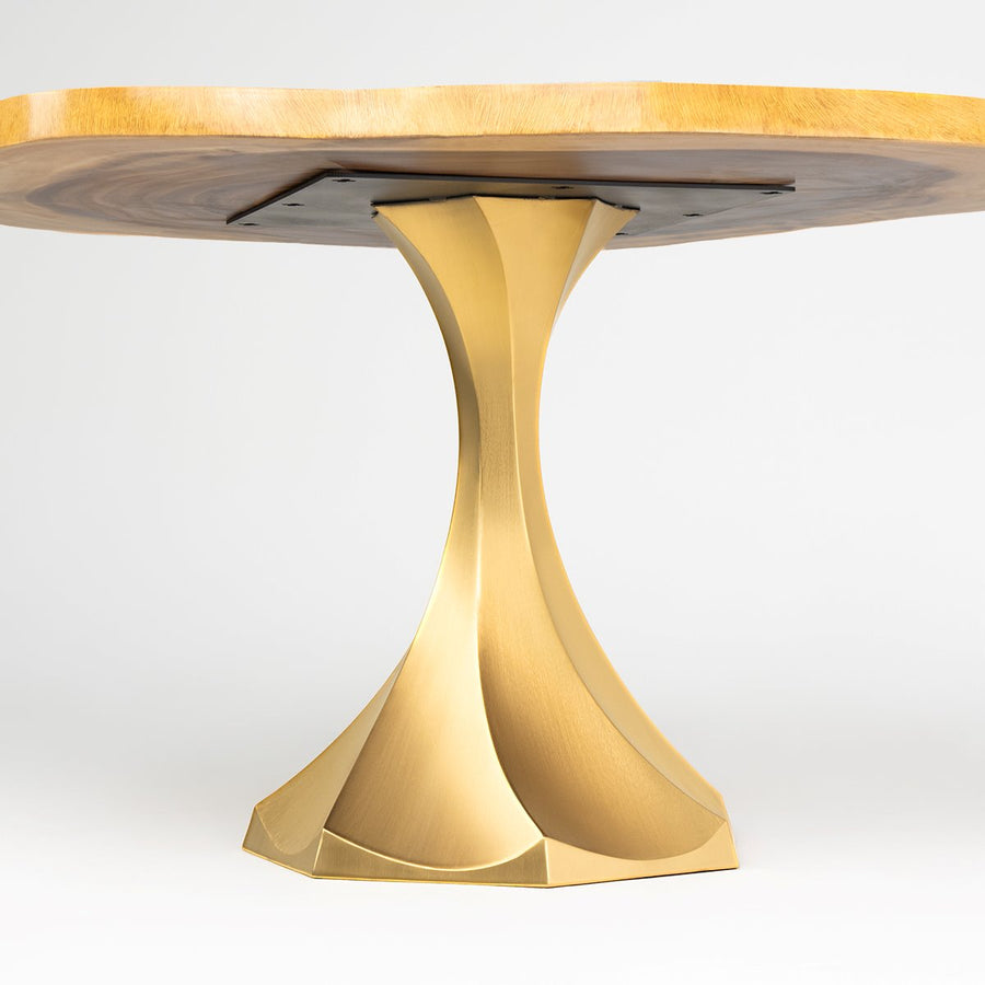Table Base 311 Lithe 28H Handmade Gold Brass Metal - Flowyline