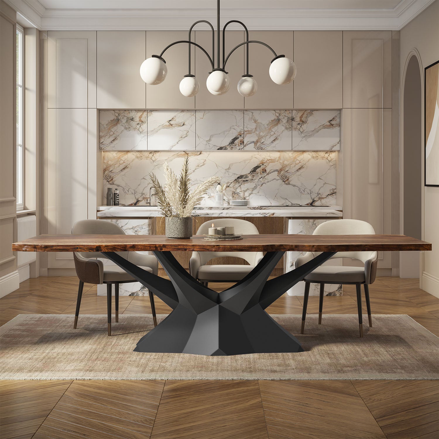 Table Base 324 Kruna 28H for Live Edge Top - Flowyline Design