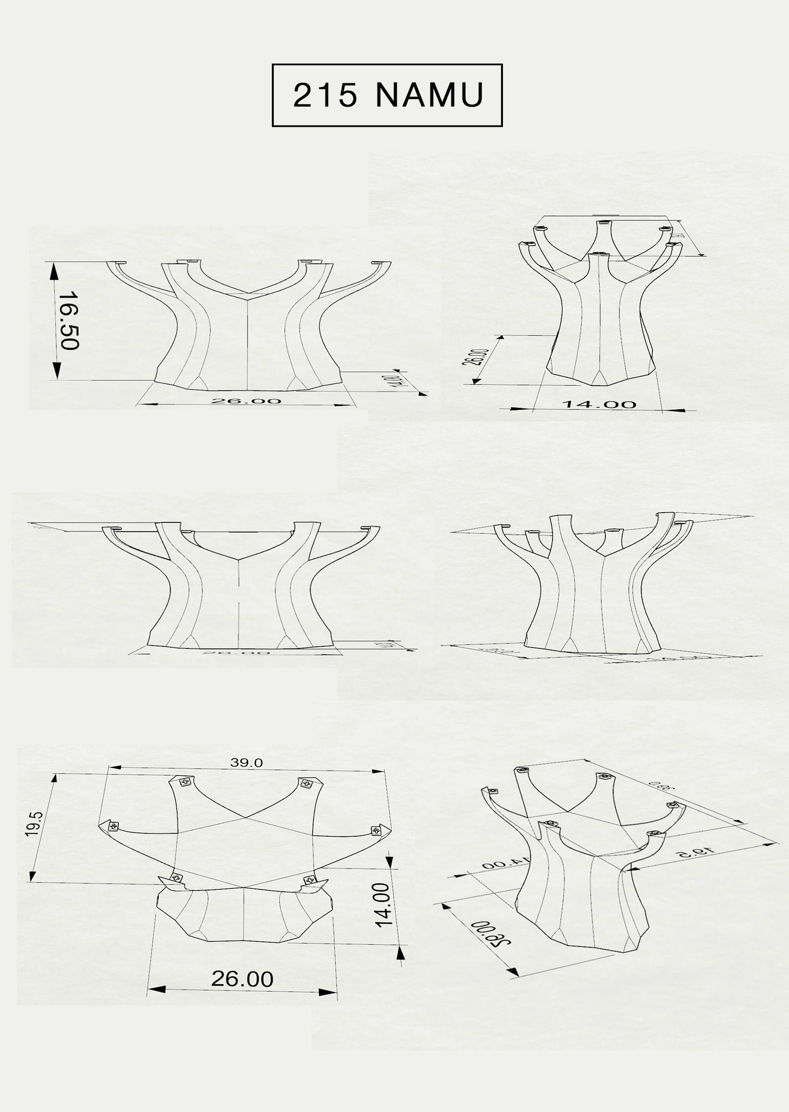 Coffee Table Legs 215 Namu 16H Metal Handmade Furniture | Flowyline Design