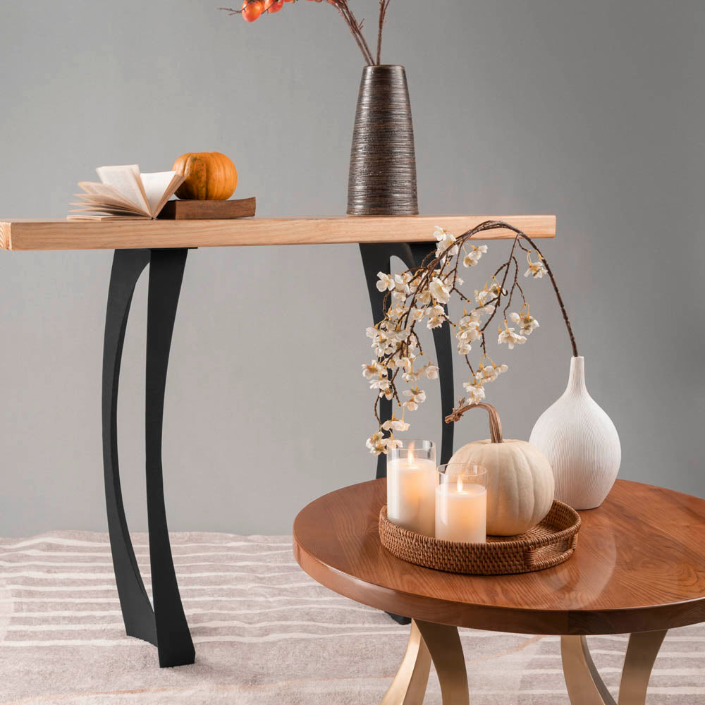 Console Table Legs Metal 211 Cleo 28H Unique Design | Flowyline Design