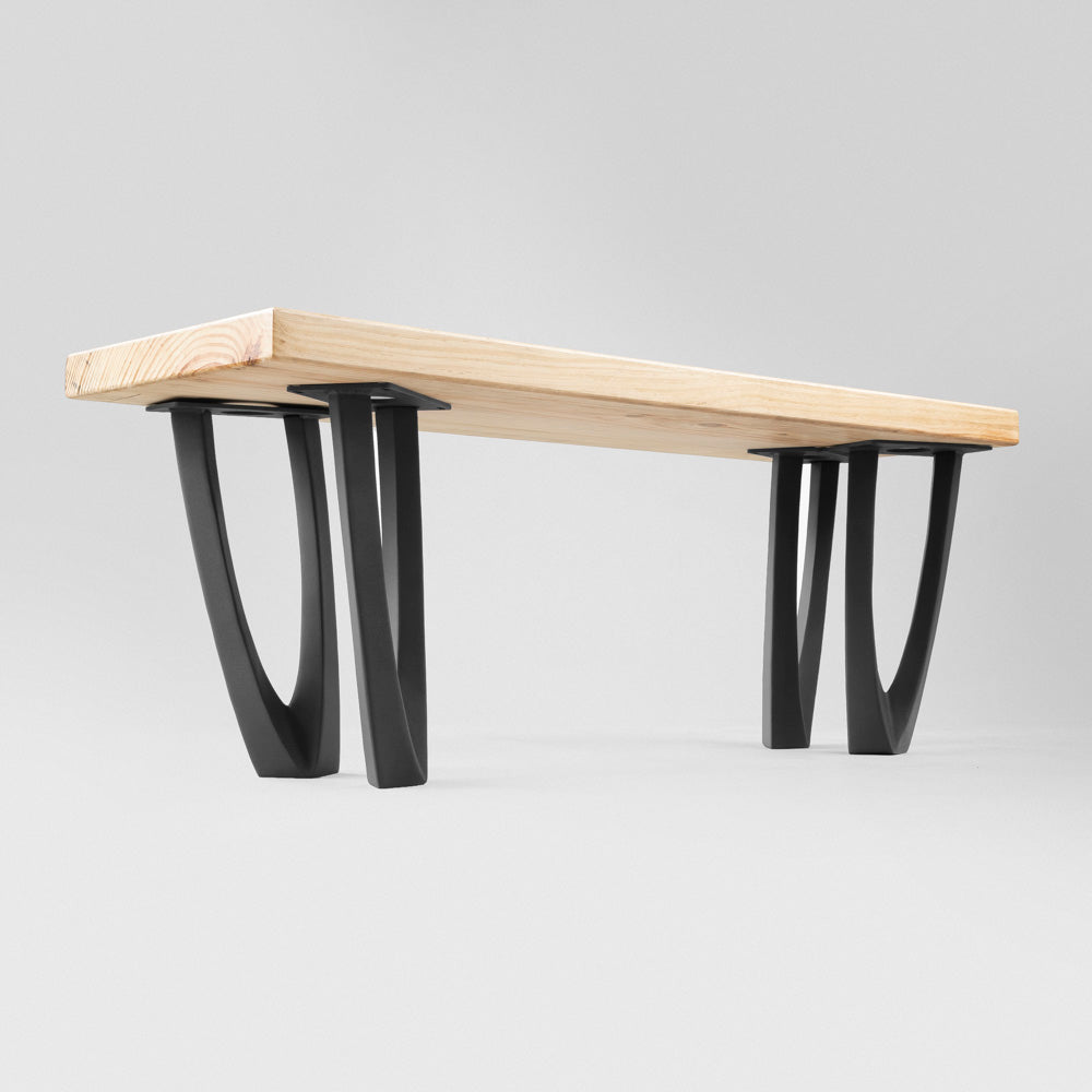 Bench Legs 123 Udo 16H Handcrafted Metal Furniture - Flowyline