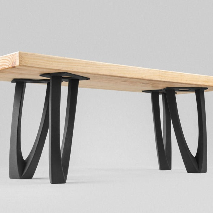 Bench Legs 123 Udo 16.3" H Handcrafted Minimalist Design | Flowyline