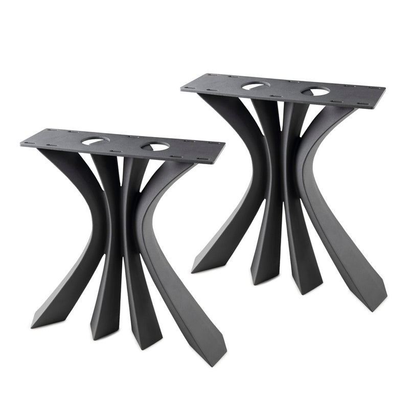 Bench Legs 126 Akro 16H for Modern Live Edge Table Top - Flowyline