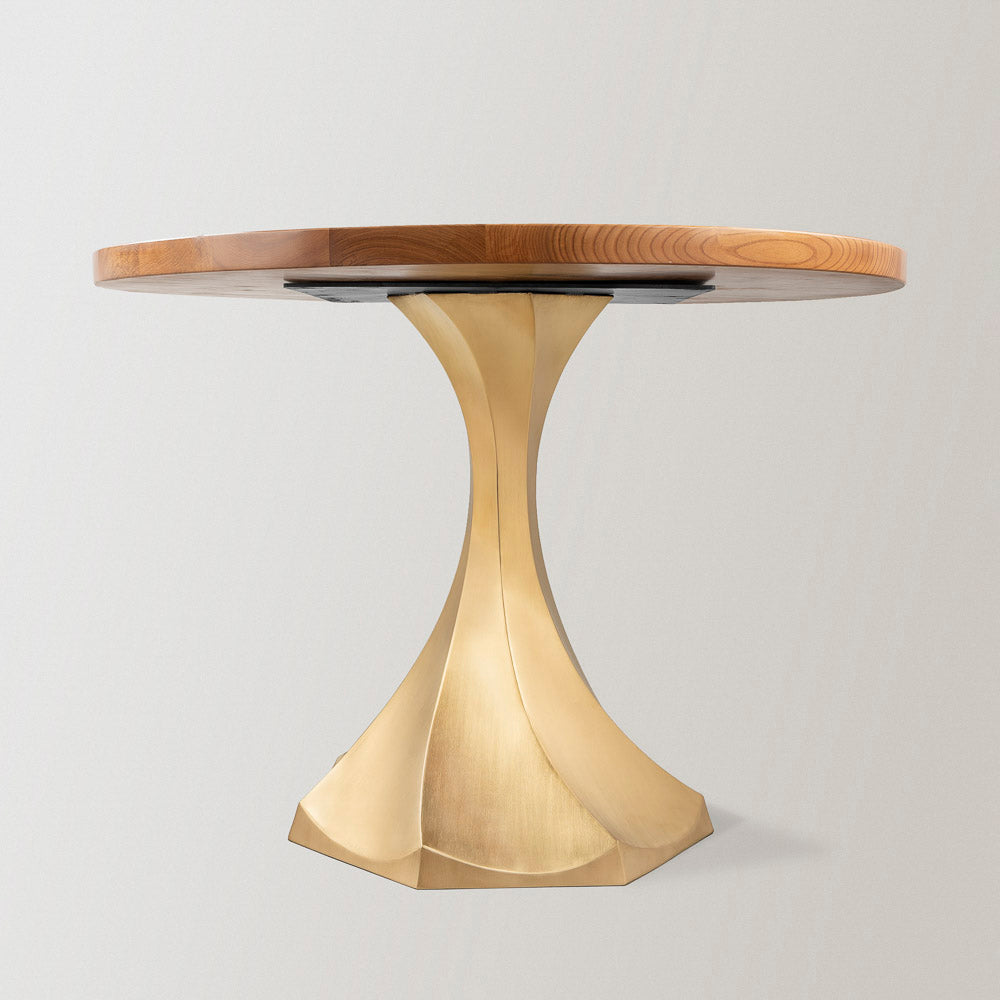 Table Base 311 Lithe 28H Handmade Gold Brass Metal - Flowyline