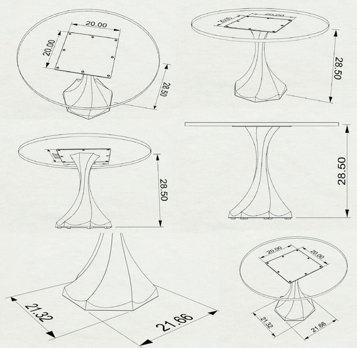 Round Table Bases | Shop Table Base Only | Flowyline Design