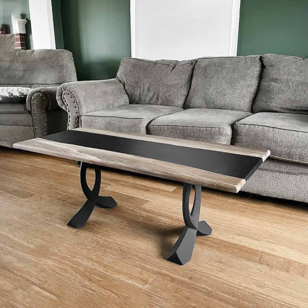 Bench Legs 108 Curva 16H for Modern Wooden Tabletop - Flowyline