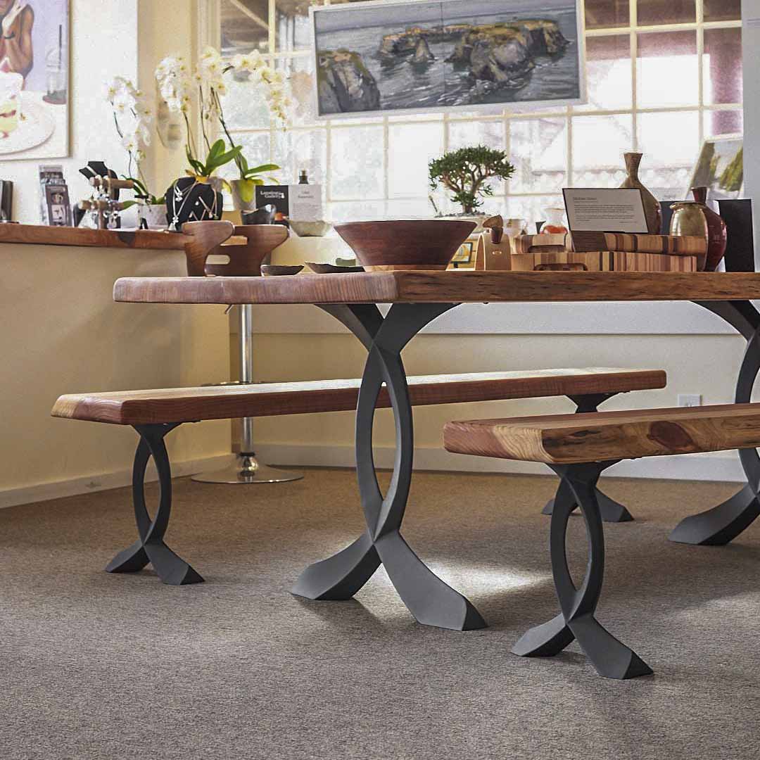 418 Curva 28 Inch Dining Table Curved Legs | Flowyline Design